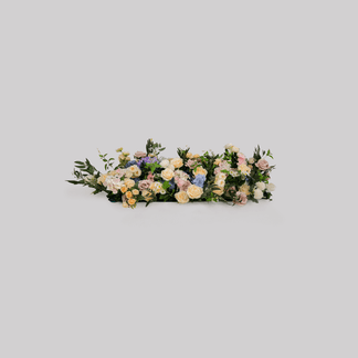 Luxury Pink & Blue Artificial Flower Runner for Wedding Decor – ubackdrop