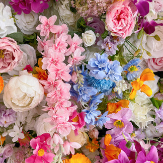 Colorful Artificial Wedding Flower Wall Backdrop – ubackdrop