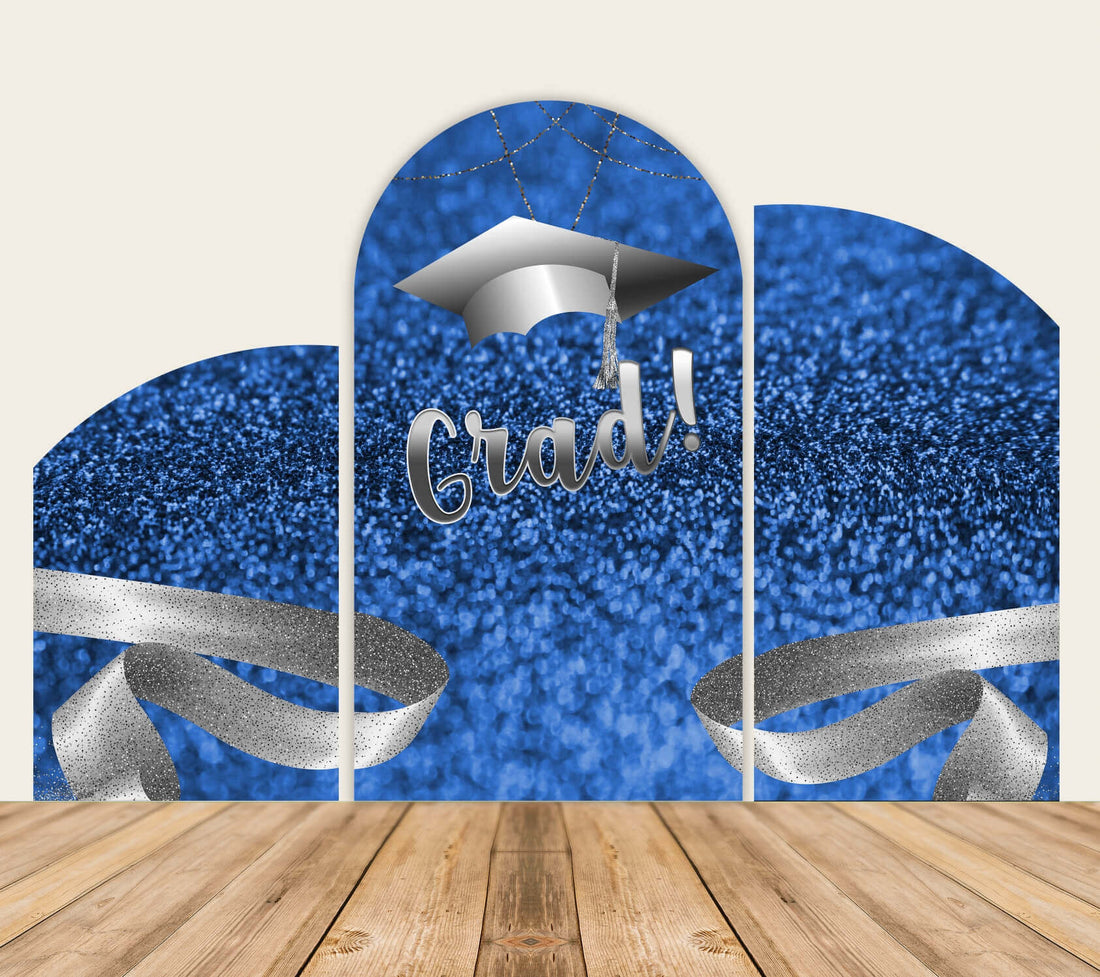 Blue Graduation Celebration Party Chiara Backdrop Cover – ubackdrop