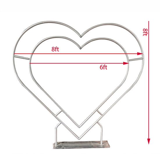 8ft Party & Hoop Balloon Double Layer Heart Shape Loop Flower Arch Pho ...
