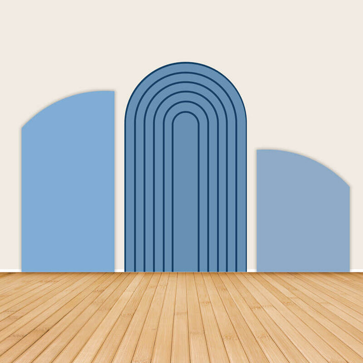 Blue Solid Color Chiara Arched Wall Covers – ubackdrop