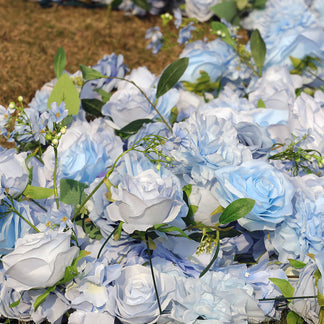 Blue Roses Fabric Artificial Arch Flower Wall – ubackdrop
