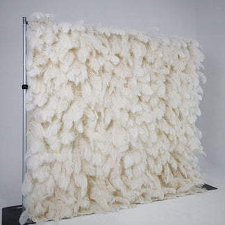 Boho White Feather Flower Wall for Wedding Arrangement Bridal Shower P ...