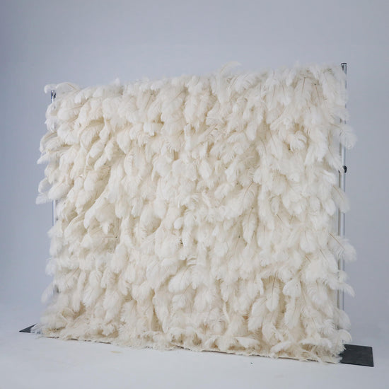 Boho White Feather Flower Wall for Wedding Arrangement Bridal Shower P ...