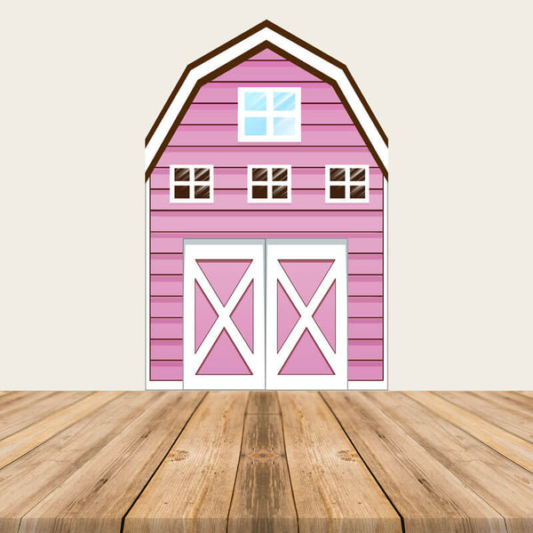 Cartoon Pink Barn Farm Theme Birthday Party Backdrop – ubackdrop