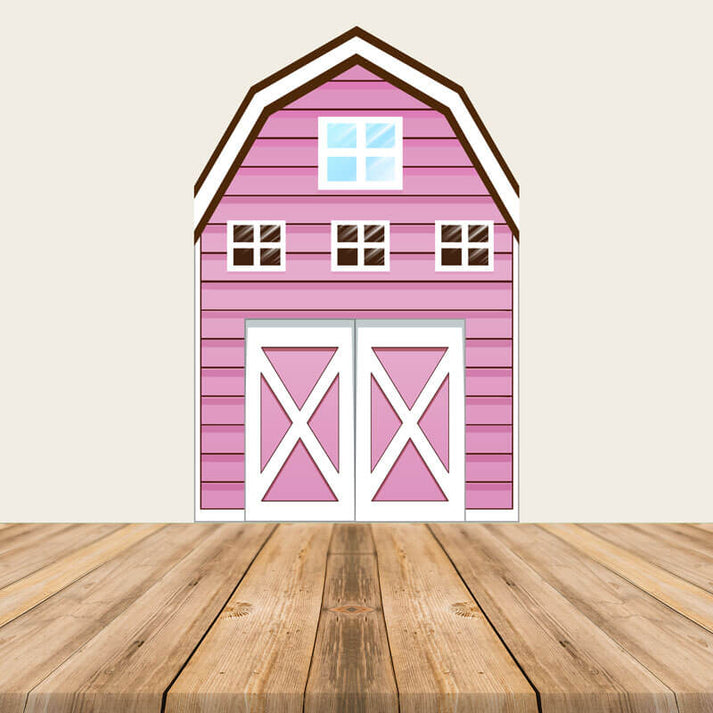 Cartoon Pink Barn Farm Theme Birthday Party Backdrop – ubackdrop