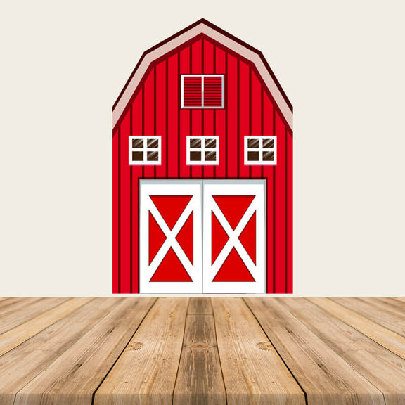 Cartoon Red Barn Farm Theme Birthday Party Backdrop – ubackdrop