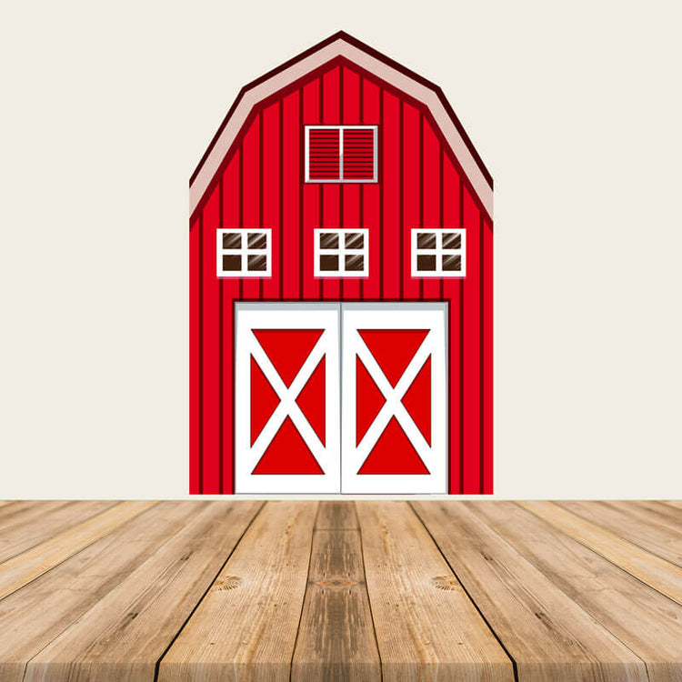 Cartoon Red Barn Farm Theme Birthday Party Backdrop – ubackdrop
