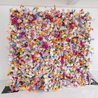 Colorful Artificial Wedding Flower Wall Backdrop – ubackdrop