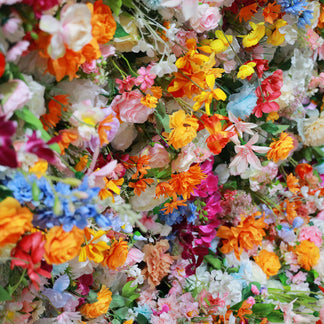 Colorful Artificial Wedding Flower Wall Backdrop – ubackdrop