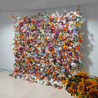 Colorful Artificial Wedding Flower Wall Backdrop – ubackdrop