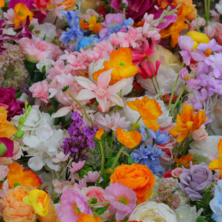 Colorful Artificial Wedding Flower Wall Backdrop – ubackdrop
