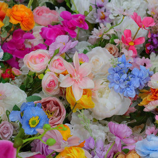 Colorful Artificial Wedding Flower Wall Backdrop – ubackdrop