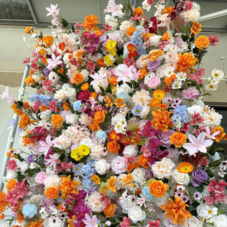 Colorful Artificial Wedding Flower Wall Backdrop – ubackdrop