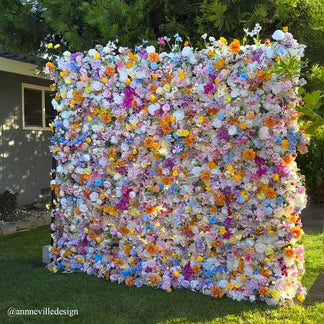 Colorful Artificial Wedding Flower Wall Backdrop – ubackdrop