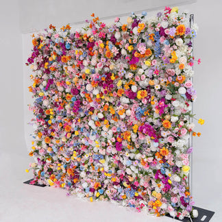 Colorful Artificial Wedding Flower Wall Backdrop – ubackdrop