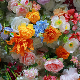 Colorful Artificial Wedding Flower Wall Backdrop – ubackdrop