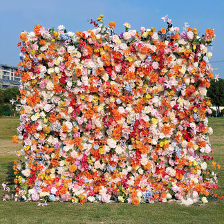 Colorful Artificial Wedding Flower Wall Backdrop – ubackdrop