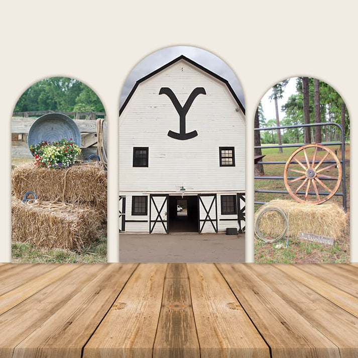 Farm Barn Door Arch Backdrop Birthday Party Decoration – ubackdrop