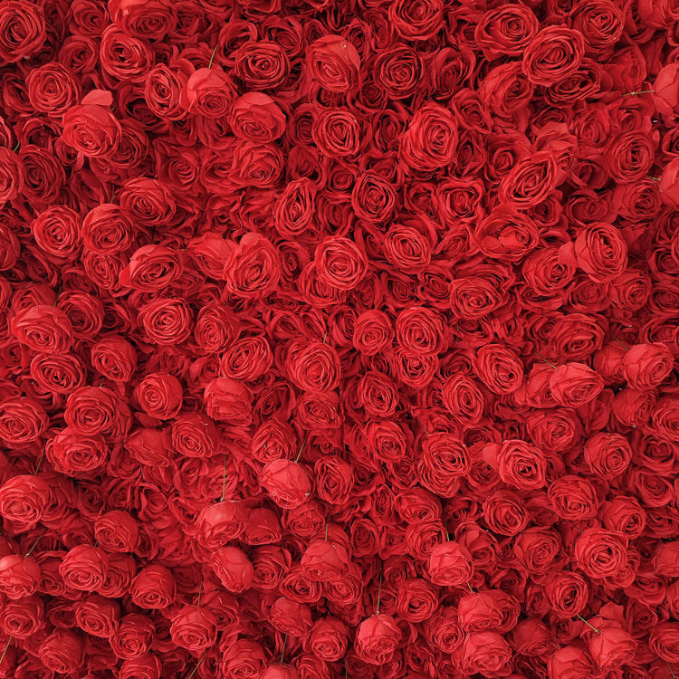 Full Red Roses Fabric Flower Wall For Wedding Arrangement Romantic Atm ...