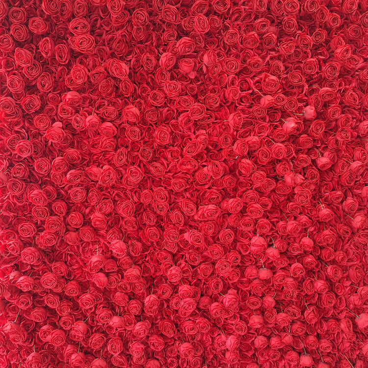 Full Red Roses Fabric Flower Wall For Wedding Arrangement Romantic Atm ...