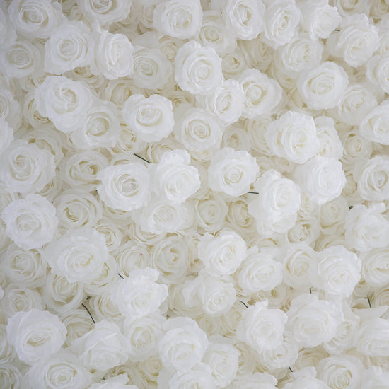 Full White Roses Fabric Artificial Flower Wall – ubackdrop