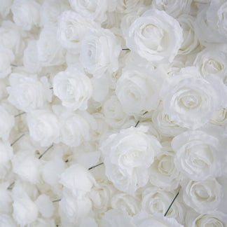Full White Roses Fabric Artificial Flower Wall – ubackdrop
