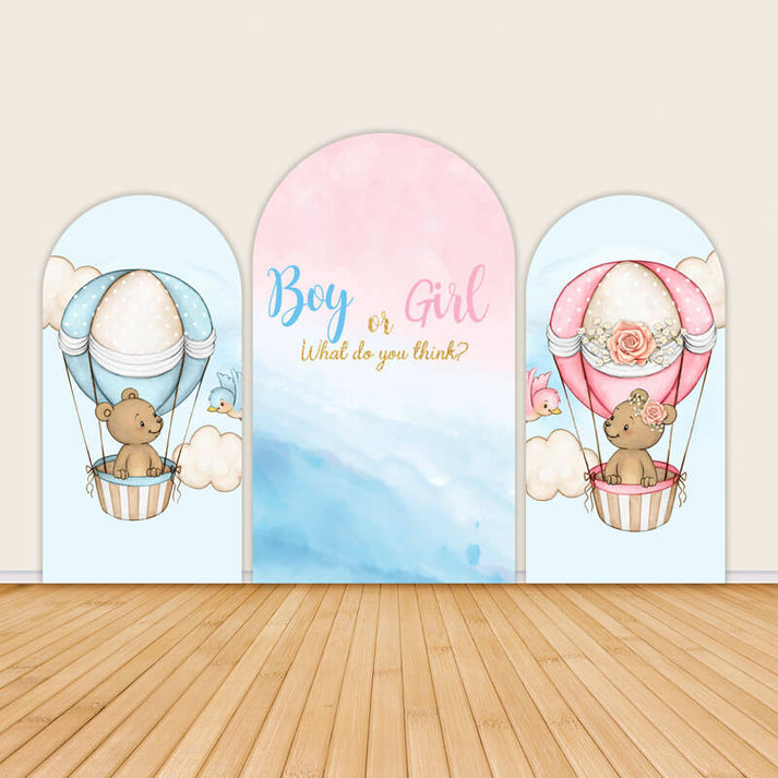Gender Reveal Party Backdrop Blue Or Pink Bear Backdrop – ubackdrop