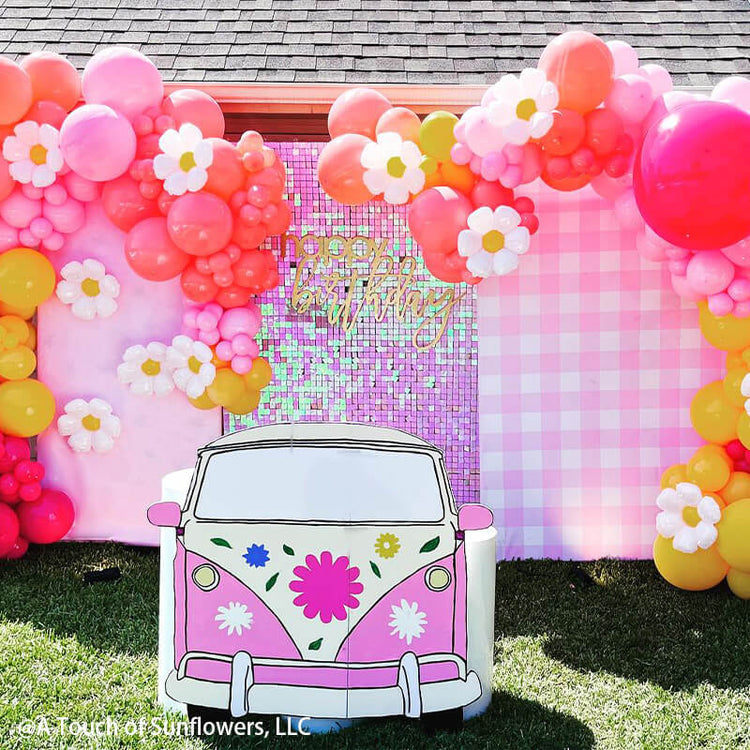 Gradient Pink Shimmer Wall Panels, Easy Setup Party Decorations – ubackdrop