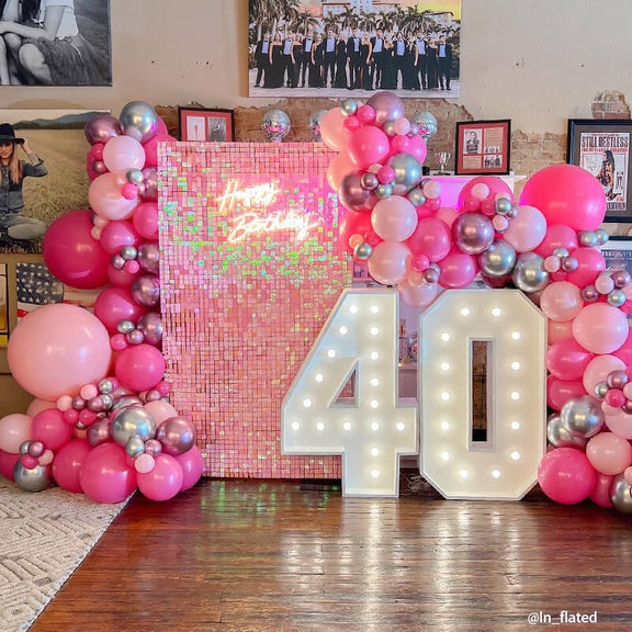 Gradient Pink Shimmer Wall Panels, Easy Setup Party Decorations – ubackdrop