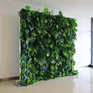 Green Tropical Jungle Fabric Artificial Flower Wall Backdrop – ubackdrop