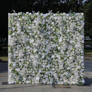 Luxury Wedding Champagne Rose Fabric Flower Wall Backdrop – ubackdrop