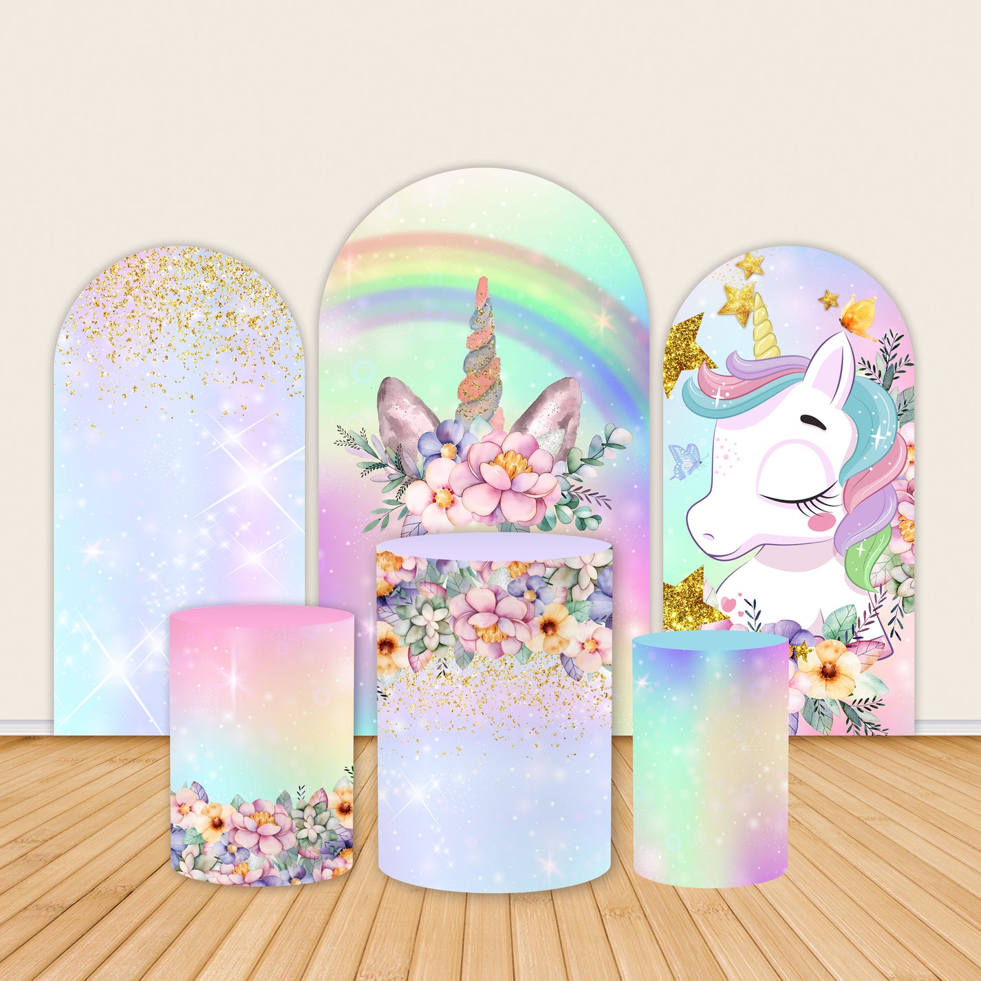 Magical Unicorn Rainbow Birthday Backdrop Covers – ubackdrop