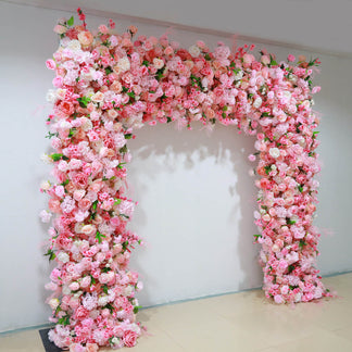Pink Fabric Artificial Flower Wall Arch – ubackdrop