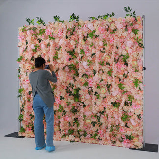 Pink Roses Flower Wall Backdrop – ubackdrop