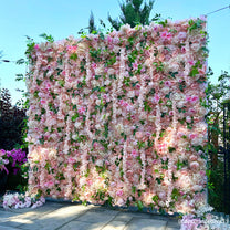 Pink Roses Flower Wall Backdrop – ubackdrop
