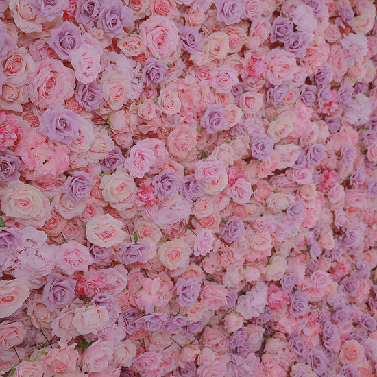 Pink and Purple Roses Fabric Flower Wall – ubackdrop