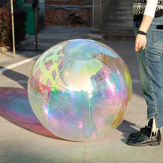 Rainbow Color Inflatable Mirror Ball Reusable Big Bubble Balloon ...