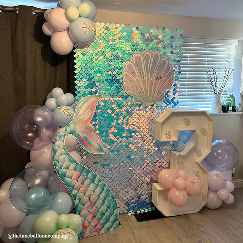 Rainbow Blue Mermaid Shimmer Wall Panels – Easy Setup Wedding/Event/Th ...