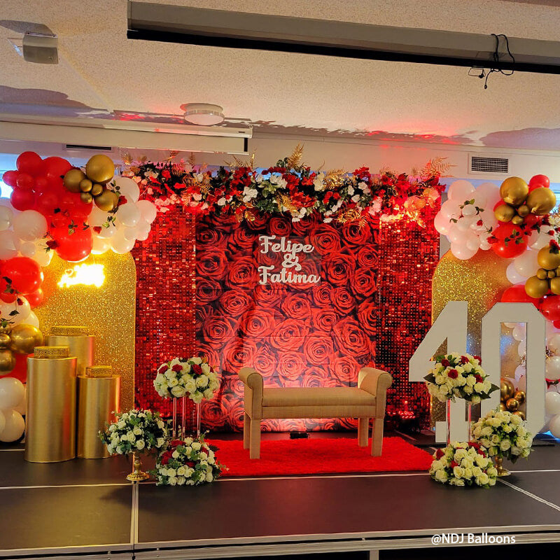 Red Shimmer Wall Panels – Easy Setup Wedding/Event/Theme Party Decorat ...