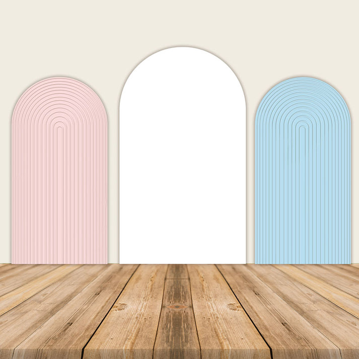 Ripple Arched Walls Backdrop Pink White Blue – ubackdrop