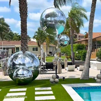 Silver Inflatable Mirror Ball Reusable Big Bubble Balloon – ubackdrop