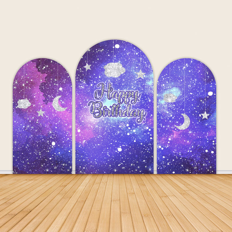 Space Galaxy Happy Birthday Party Arch Backdrop Covers – ubackdrop