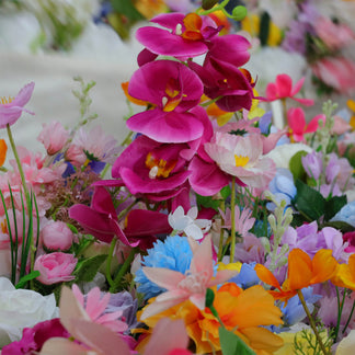 Colorful Artificial Wedding Flower Wall Backdrop – ubackdrop
