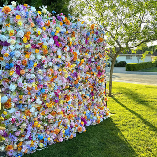 Colorful Artificial Wedding Flower Wall Backdrop – ubackdrop