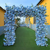Blue Roses Fabric Artificial Arch Flower Wall – ubackdrop