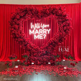 8ft Romantic Atmosphere Heart Shaped Red Rose Flower Wall Wedding Deco ...