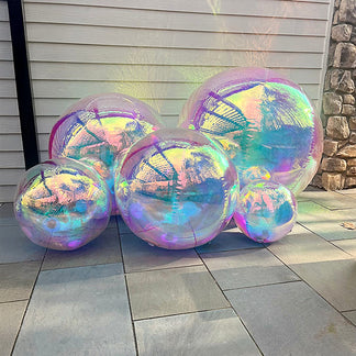 Rainbow Color Inflatable Mirror Ball Reusable Big Bubble Balloon ...