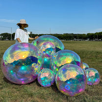 Rainbow Color Inflatable Mirror Ball Reusable Big Bubble Balloon ...