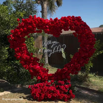 8ft Romantic Atmosphere Heart Shaped Red Rose Flower Wall Wedding Deco ...